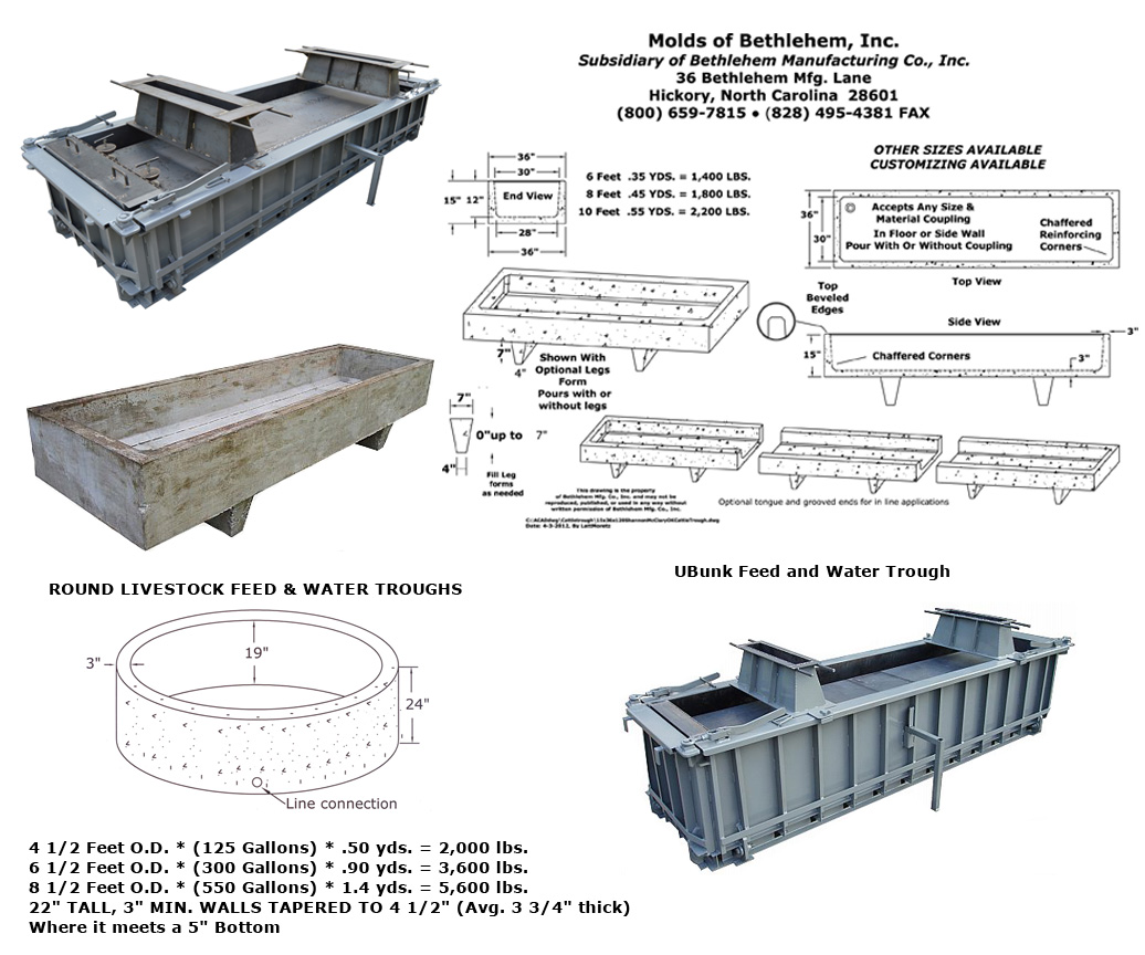 Concrete Cattle Feeders - Livestock Feeders | Molds of Bethlehem
